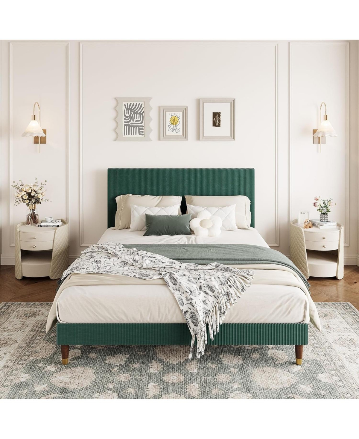 Click here for gaomon Queen Upholstered Platform Bed Fabric Headb... prices