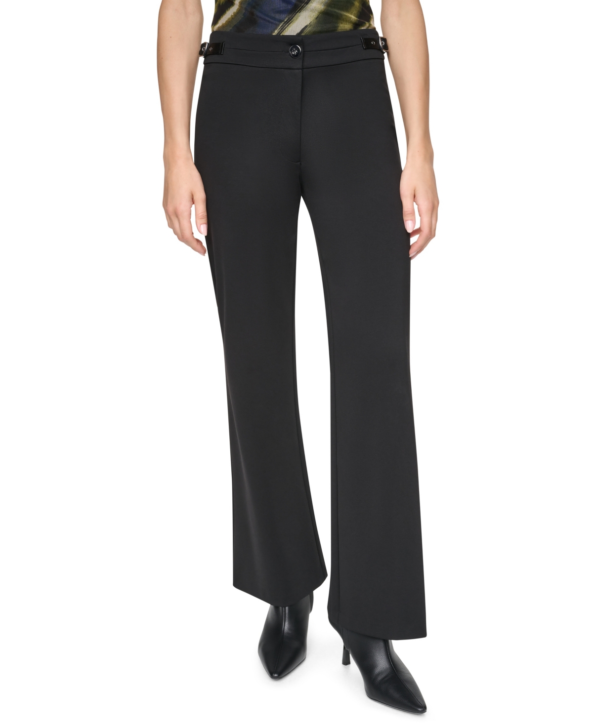 Click here for Dkny Womens Soho Ponte Fit-And-Flare Pants - Black prices