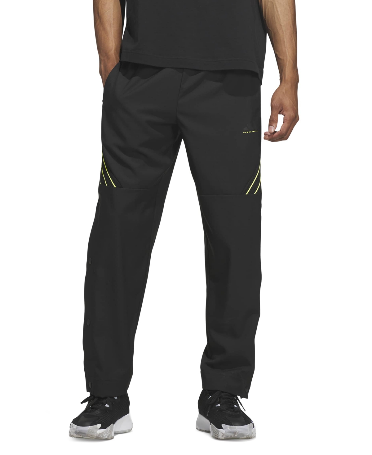 Click here for adidas Mens Three-Stripe Woven Snap Pants - Black/... prices