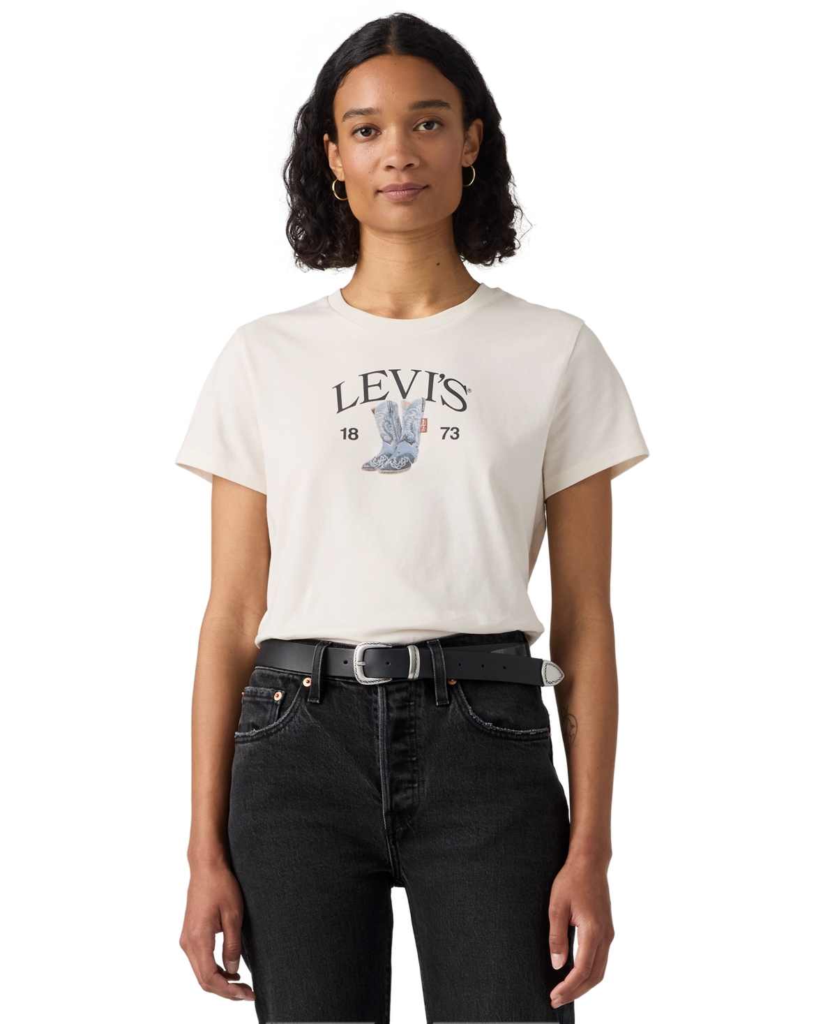 Click here for Levis Womens Perfect Graphic Logo Cotton T-shirt -... prices