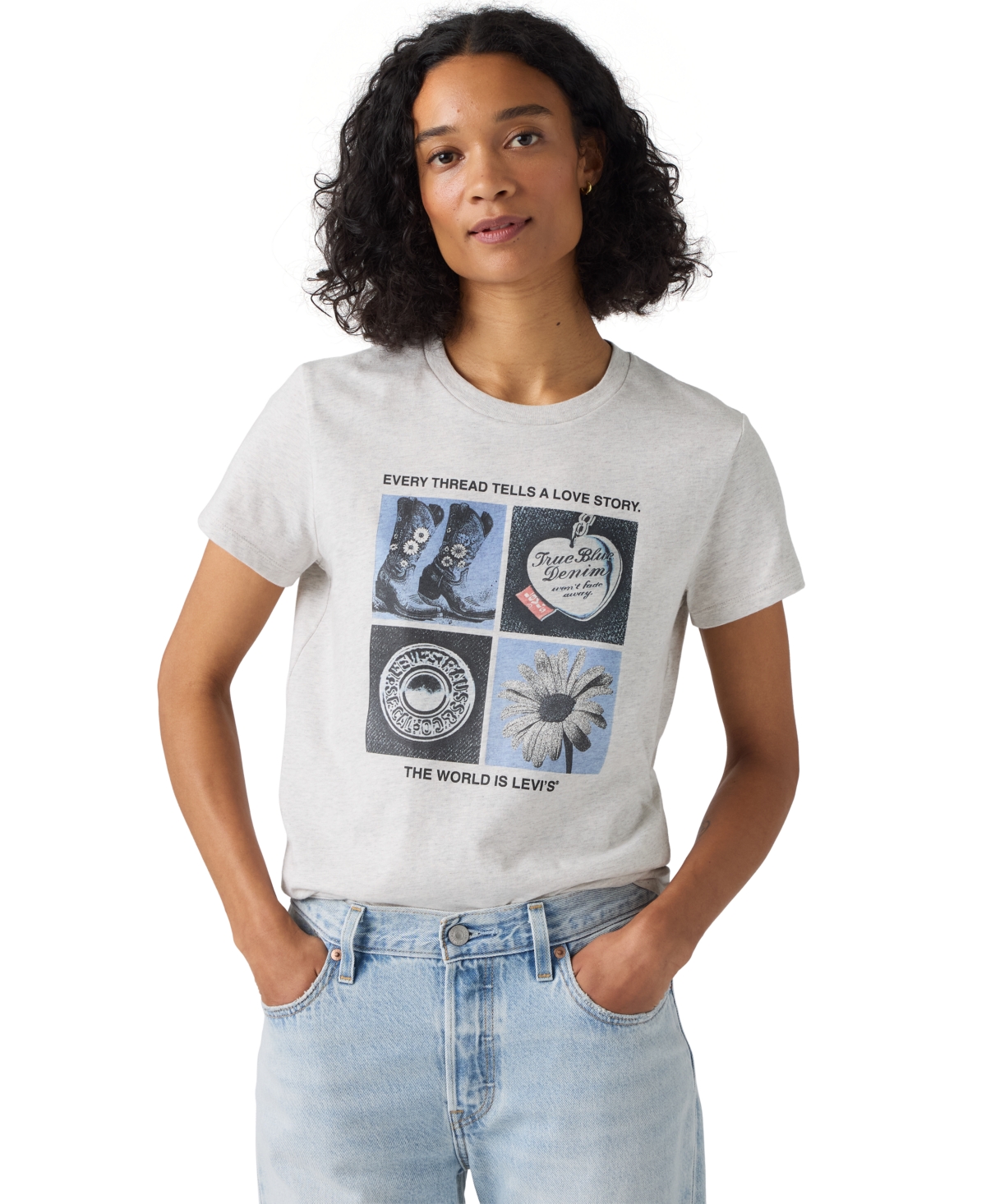 Click here for Levis Womens Perfect Graphic Logo Cotton T-shirt -... prices