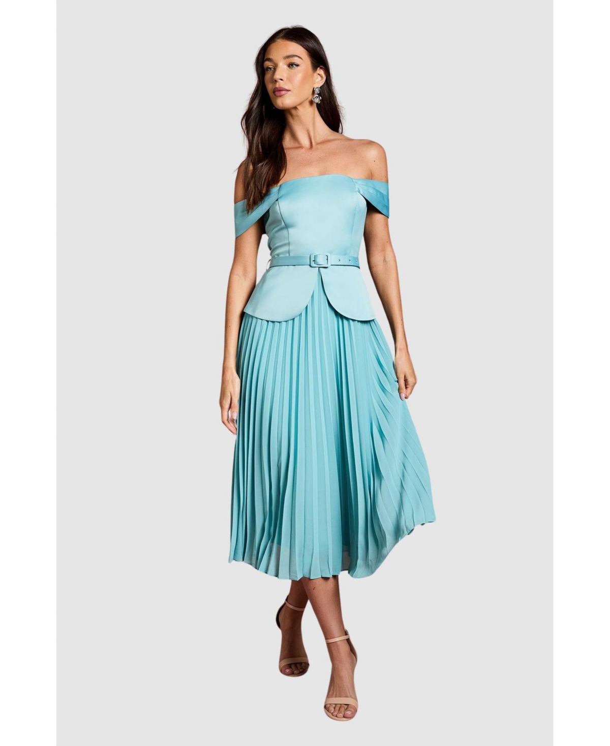Click here for Coast Womens Bardot Fit and Flare Midi Dress - Min... prices