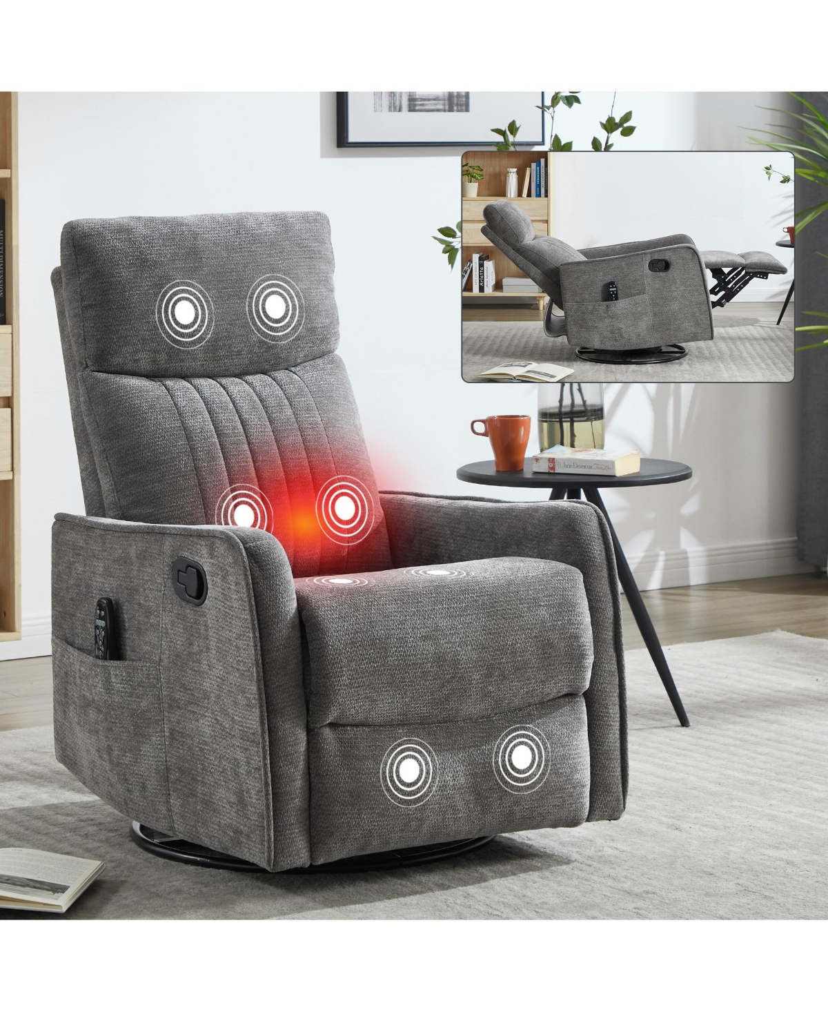 Click here for Clihome Heat Massage Manual Recliner Chair with Ro... prices