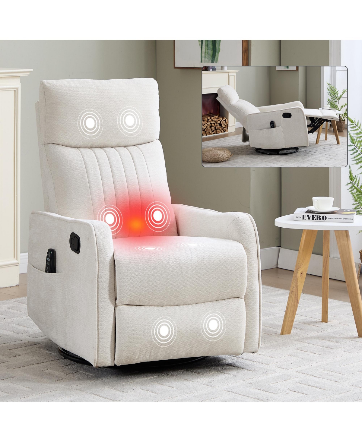 Click here for Clihome Heat Massage Manual Recliner Chair with Ro... prices