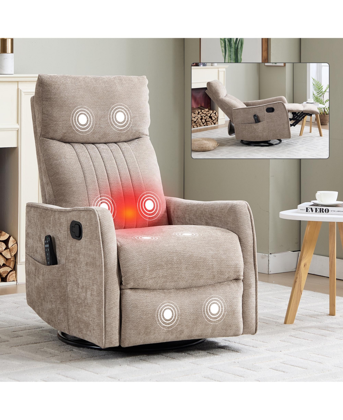 Click here for Clihome Heat Massage Manual Recliner Chair with Ro... prices