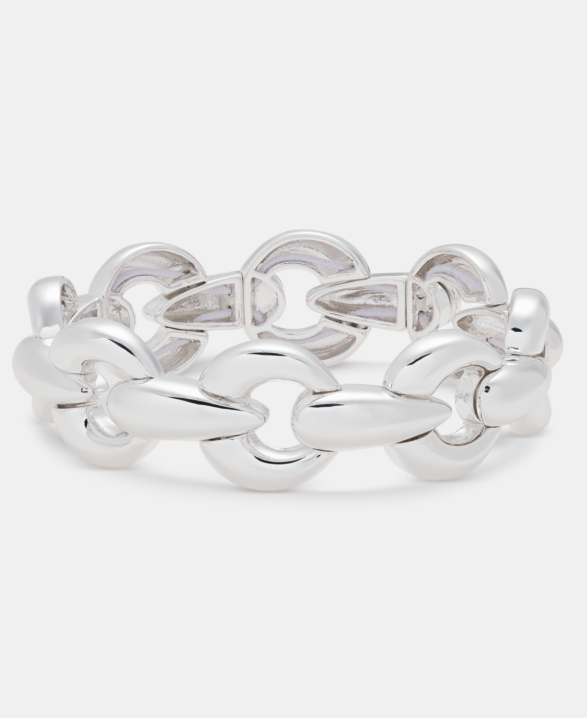 Click here for Anne Klein Puffy Linked Stretch Bracelet - Silver prices