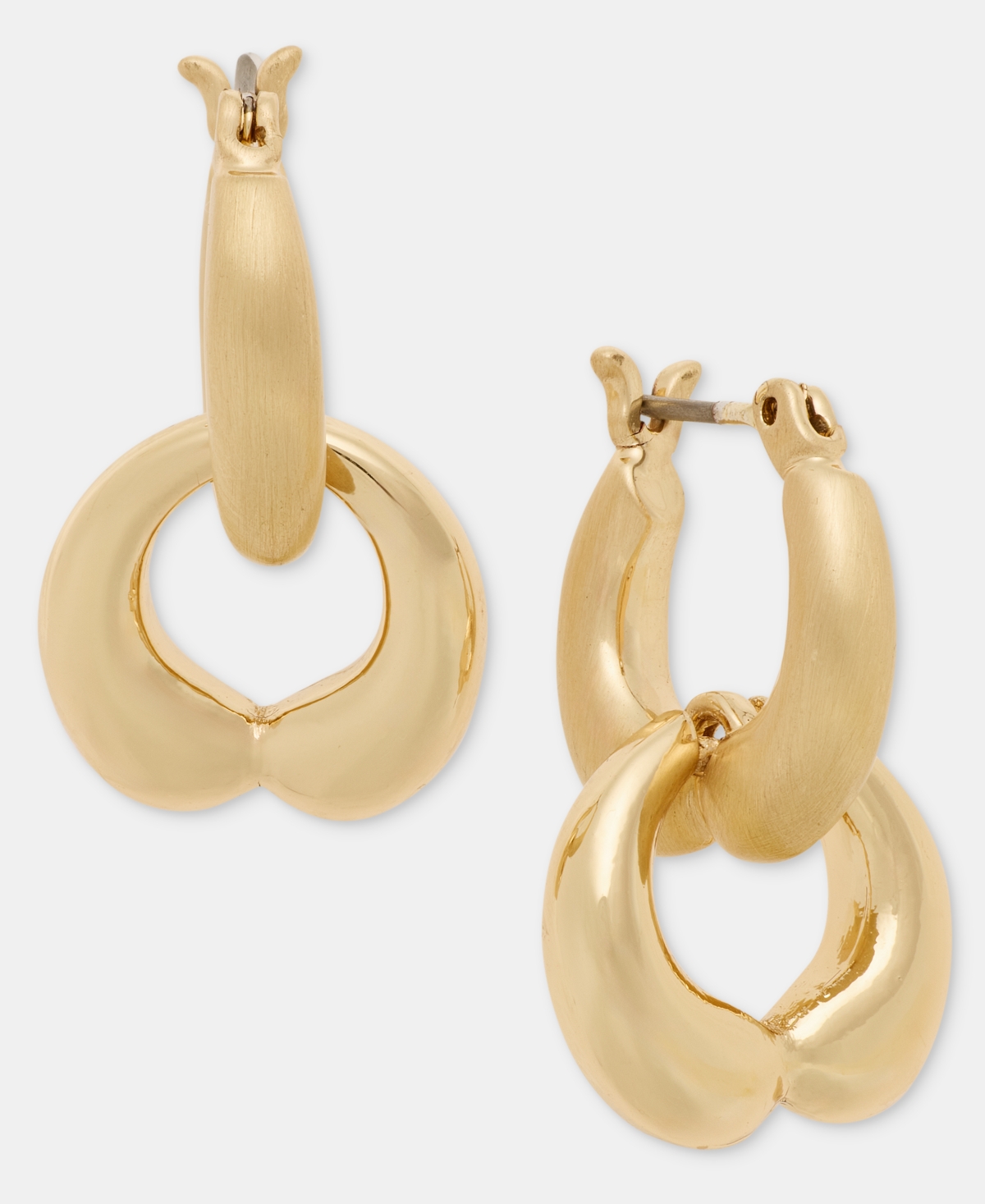 Click here for Anne Klein Puffy Linked Drop Earrings - Gold prices