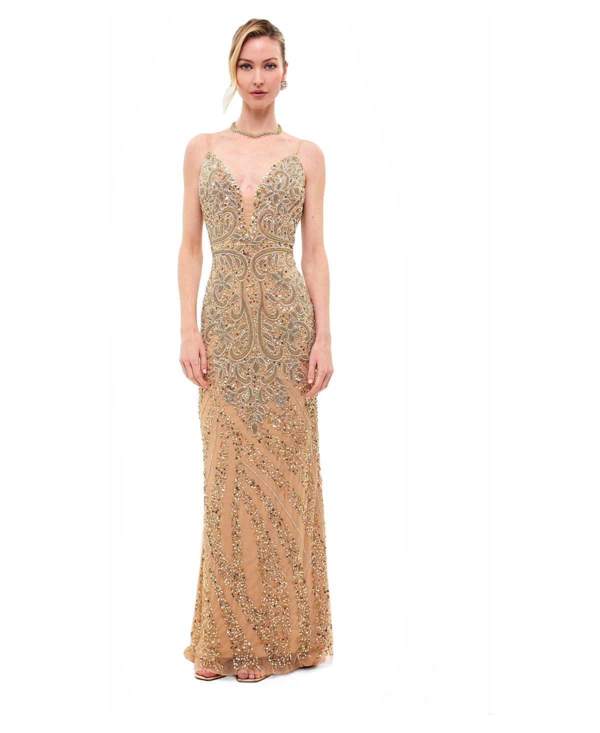 Click here for Beauut Womens Embellished Sequin Maxi Dress With T... prices