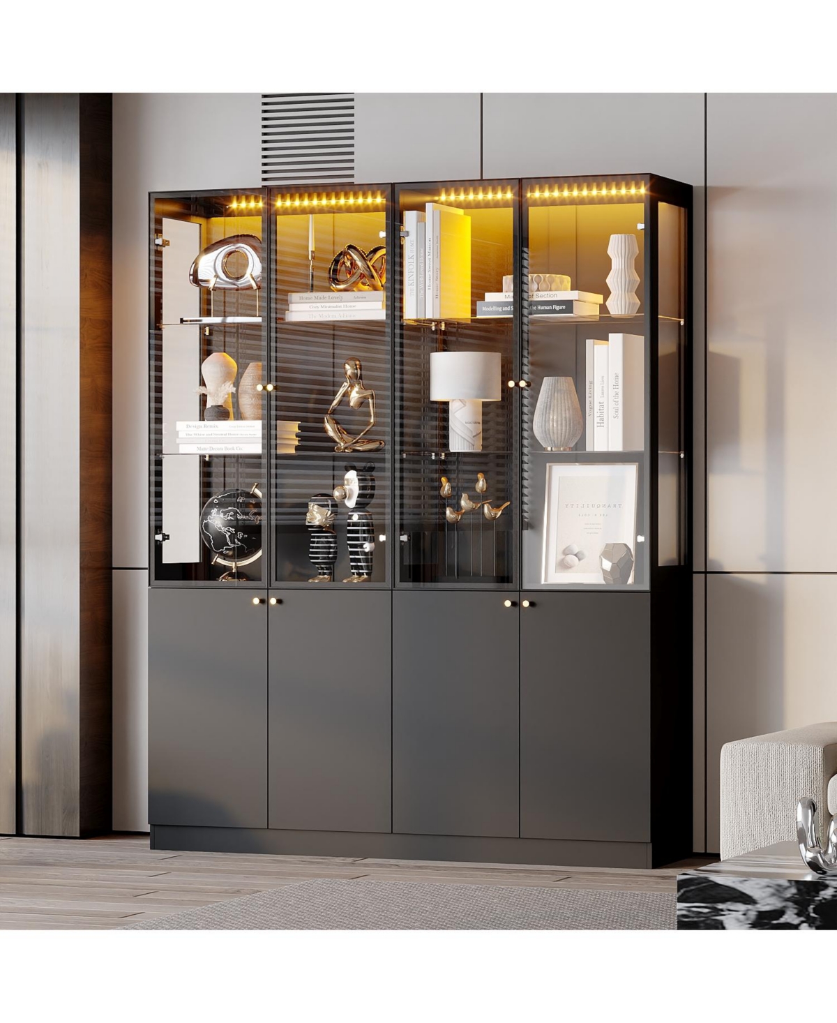 Click here for Homsee 8-Door Glass Cabinet - 63-Inch-Wide Modern... prices