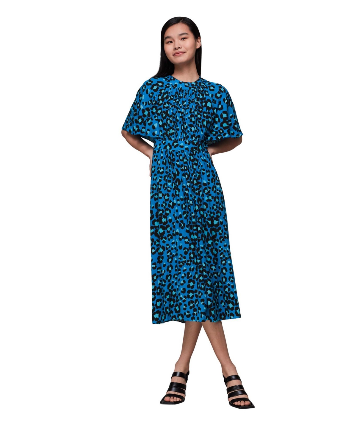 Click here for Whistles Womens Painted Leopard Amelia Midi Dress... prices