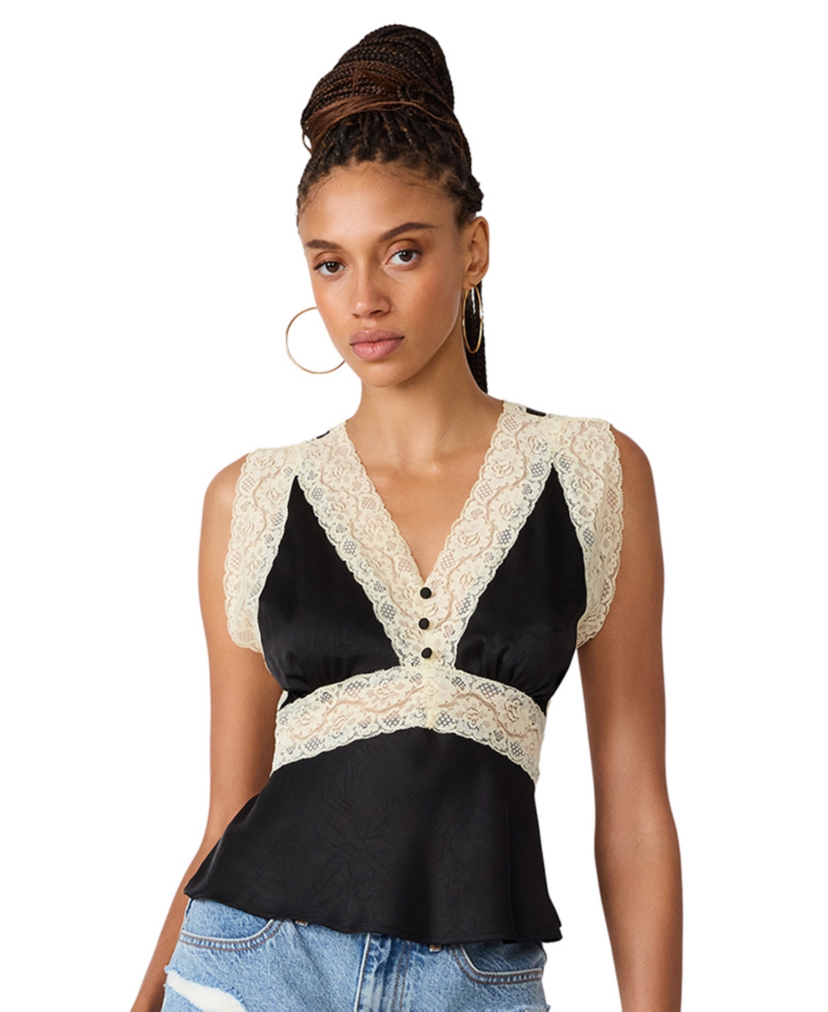 Click here for Steve Madden Womens Elinor Sleeveless Top - Black prices