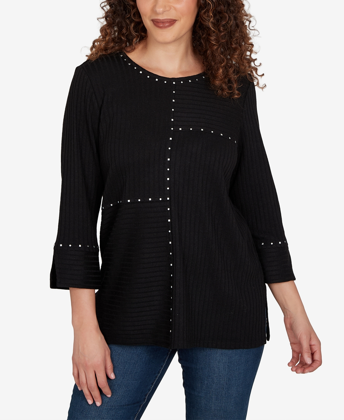 Click here for Alfred Dunner Petite Spliced Texture Metallic Stud... prices