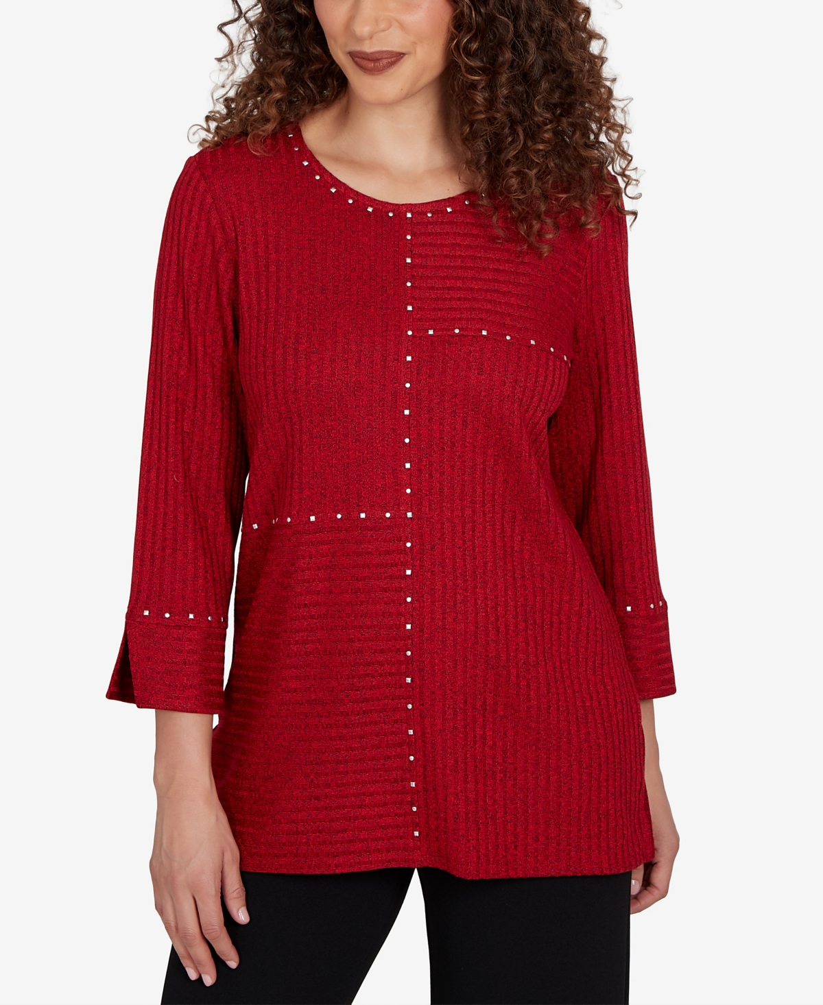 Click here for Alfred Dunner Petite Spliced Texture Metallic Stud... prices