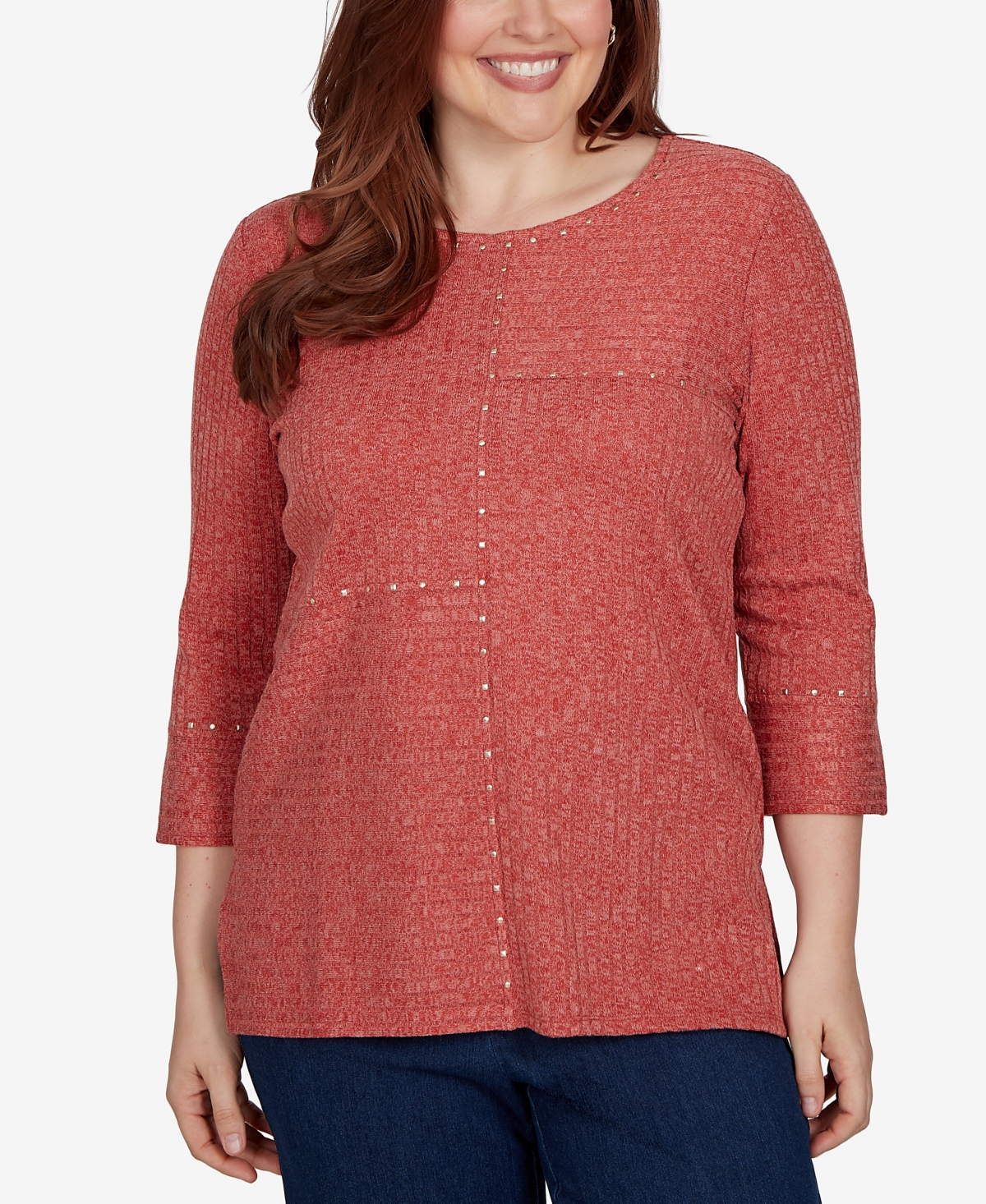 Click here for Alfred Dunner Petite Spliced Texture Metallic Stud... prices