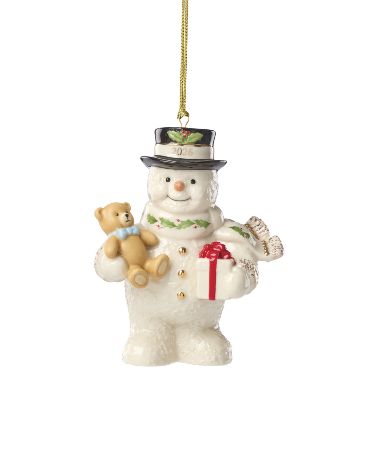 Click here for Lenox 2026 Snowman with Teddy Bear Ornament - Ivor... prices