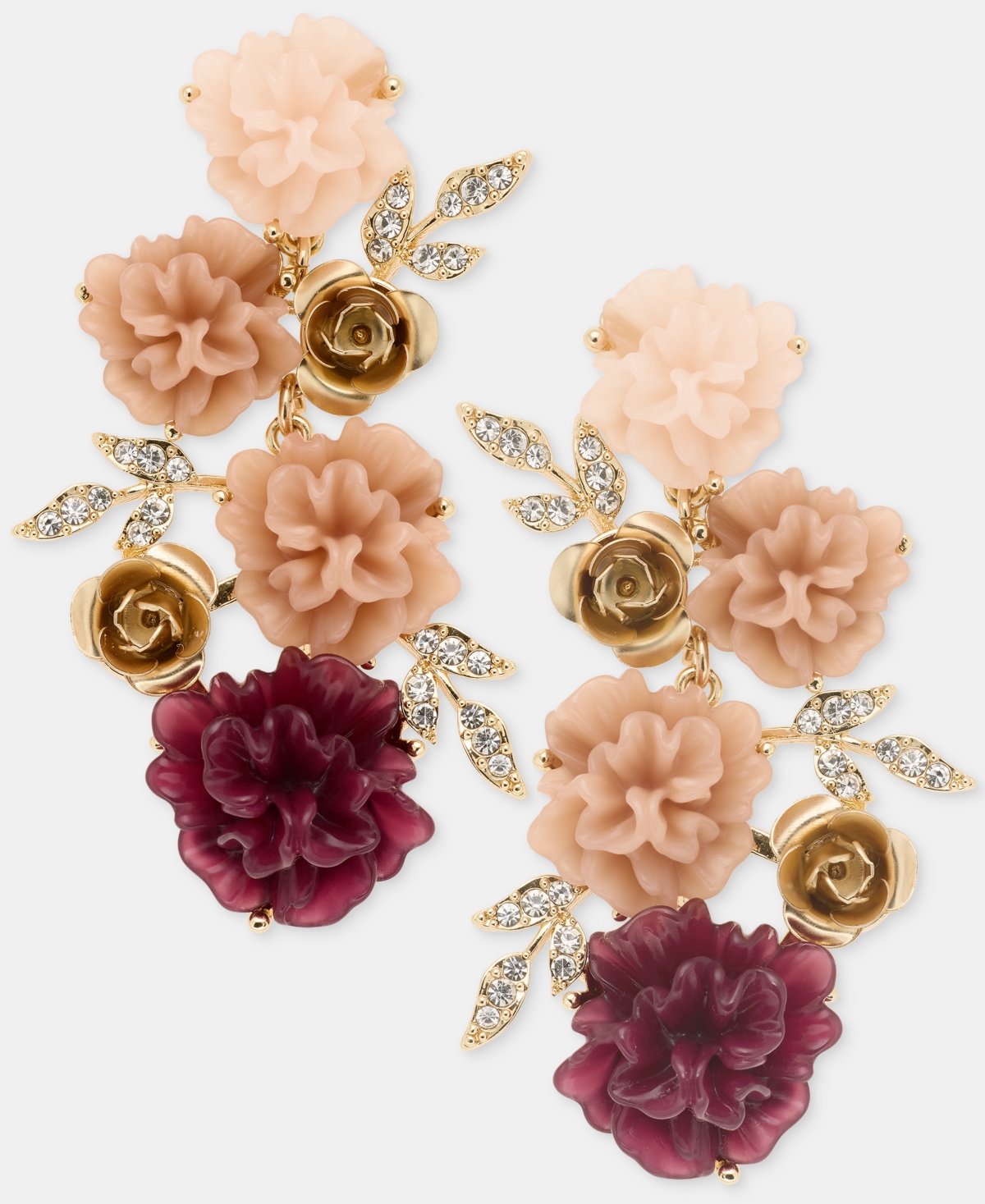 Click here for lonna & lilly Pave Flower Cluster Linear Drop Earr... prices