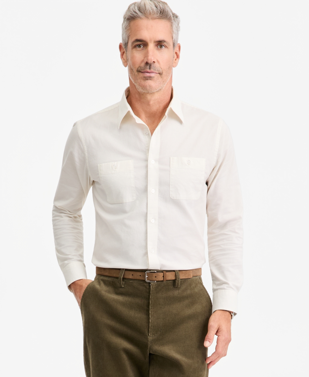 Click here for Club Room Mens Two-Pocket Long-Sleeve Oxford Shirt... prices