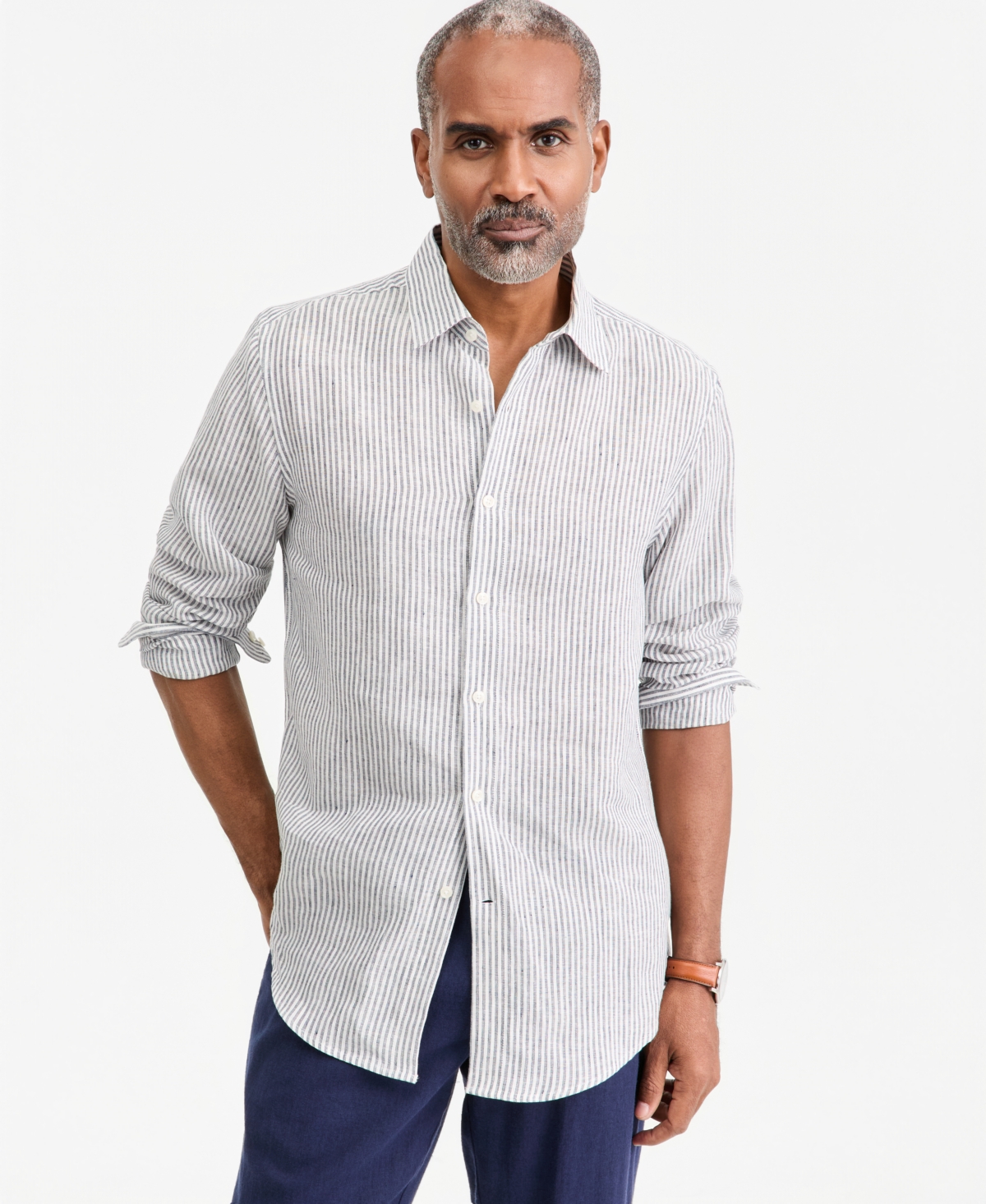 Click here for Club Room Mens Stripe Linen Button-Up Shirt  Macys... prices