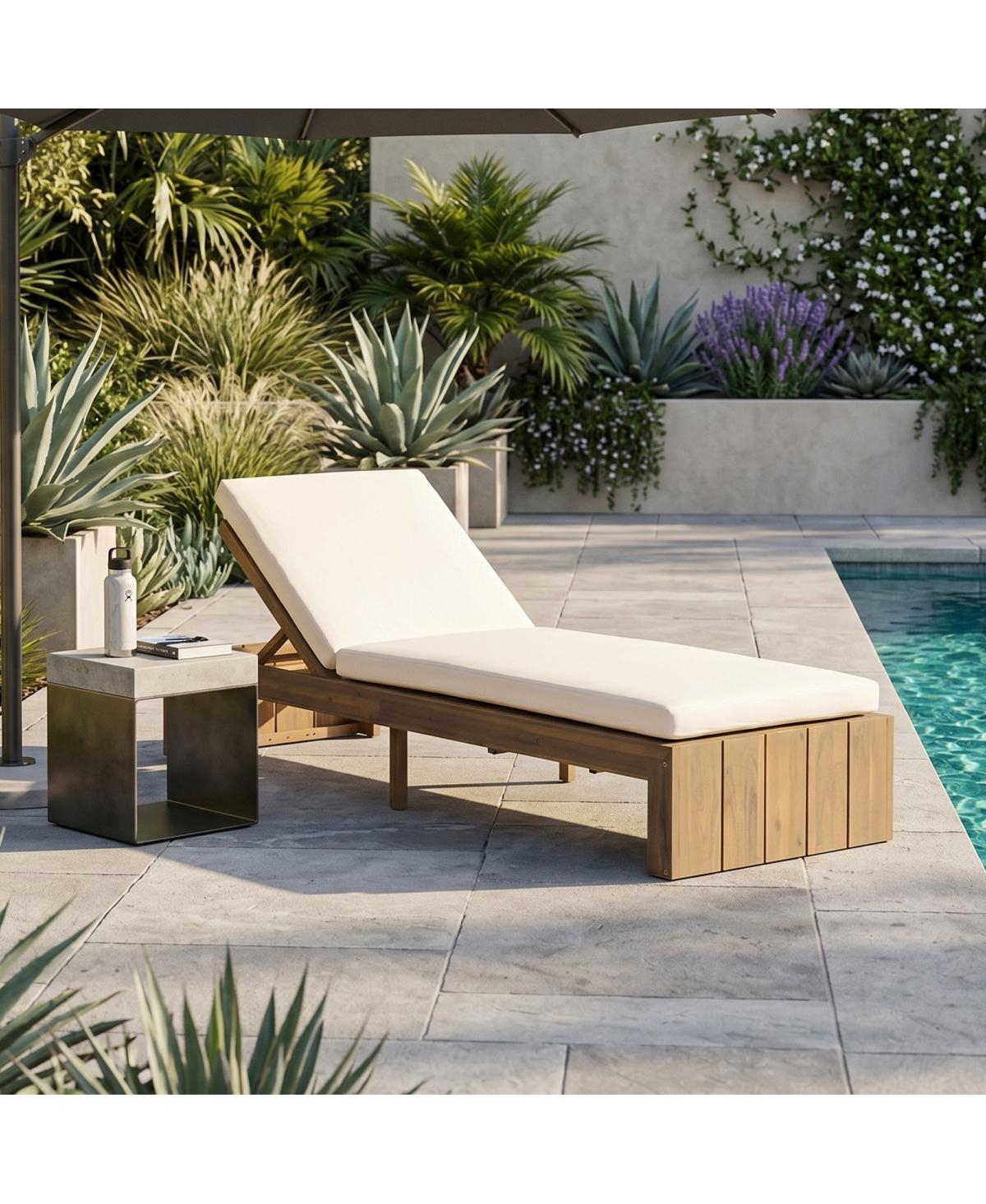Click here for Asagikoiai Acacia Wood Outdoor Chaise Lounge  Weat... prices