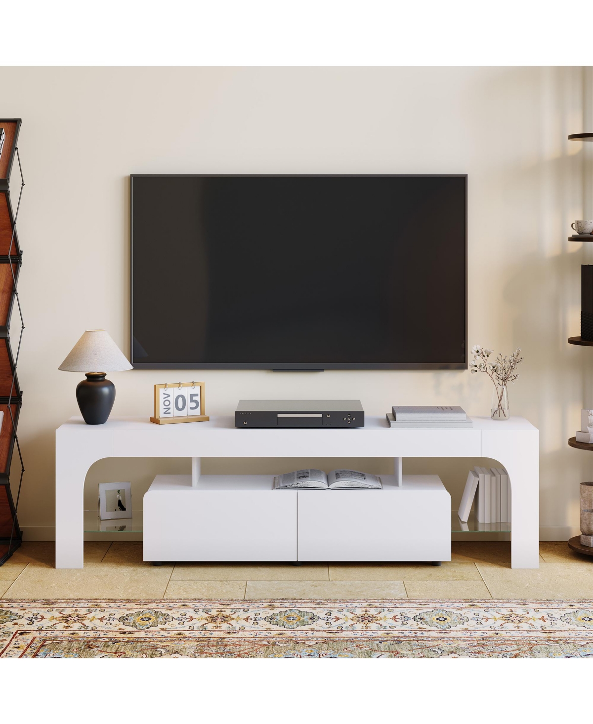 Click here for homfan Tv Stand with Led Lights  Modern Entertainm... prices