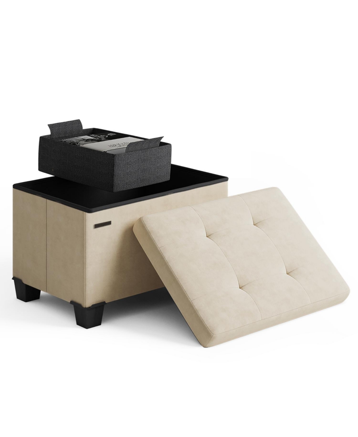 Click here for Nestl 16-Inch Velvet Cube Storage Ottoman with Bin... prices