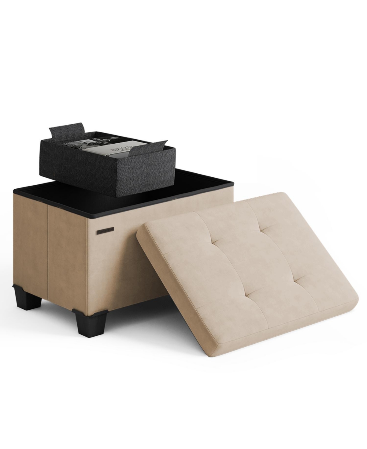 Click here for Nestl 16-Inch Velvet Cube Storage Ottoman with Bin... prices