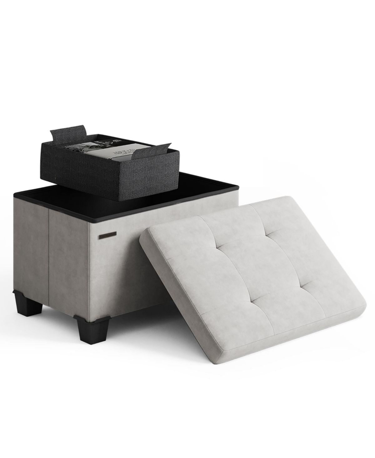 Click here for Nestl 16-Inch Velvet Cube Storage Ottoman with Bin... prices