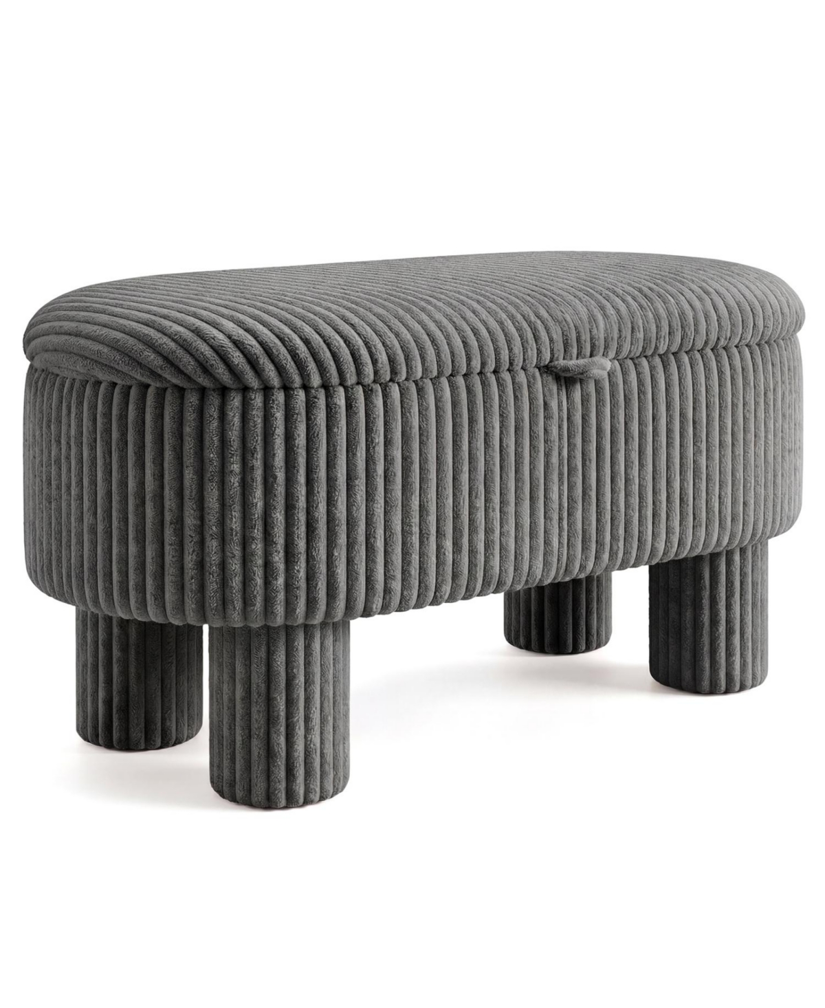 Click here for Slickblue Corduroy Upholstered Storage Ottoman Ben... prices
