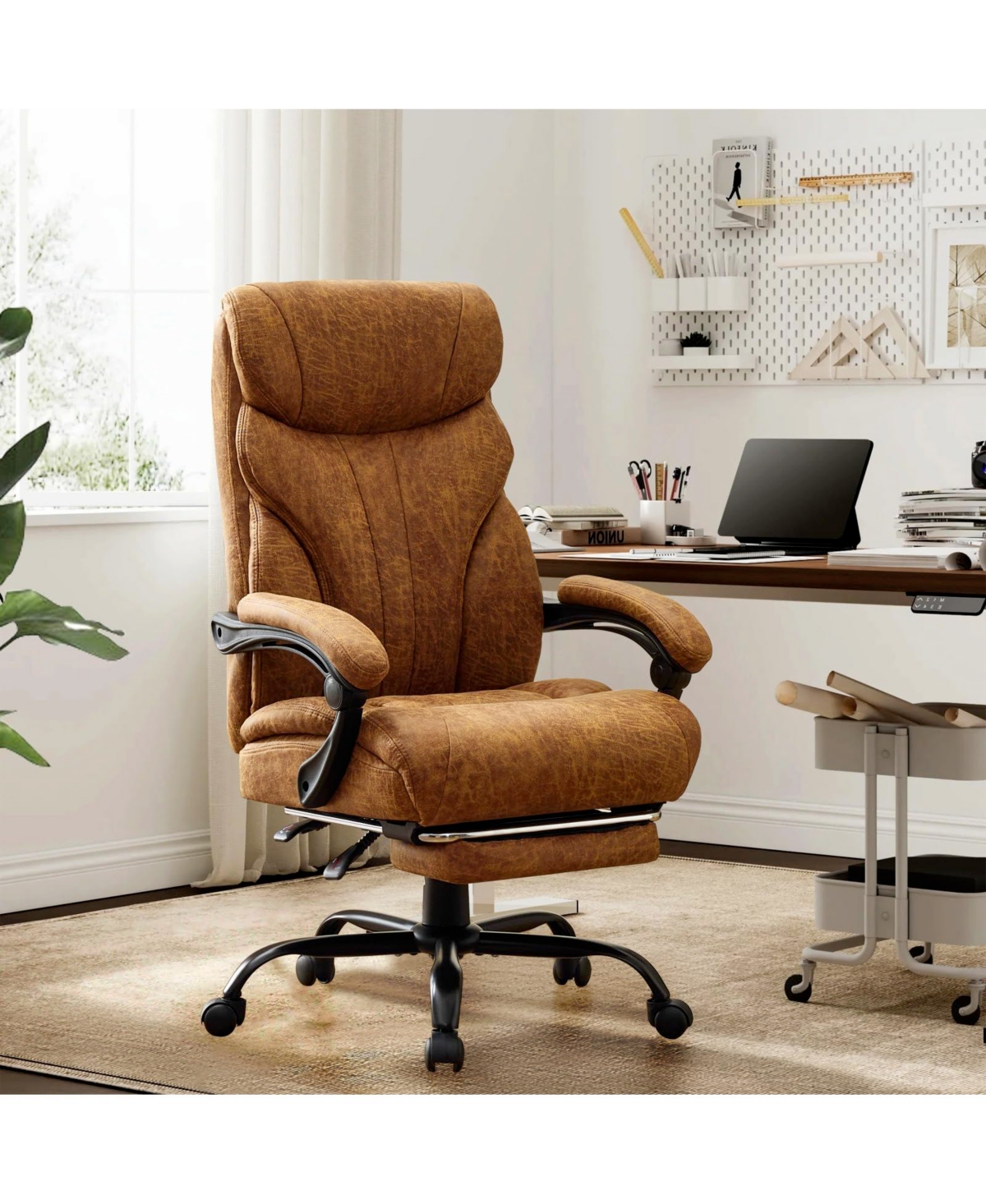 Click here for homfan Leather Office Chair with Footrest Ergonomi... prices
