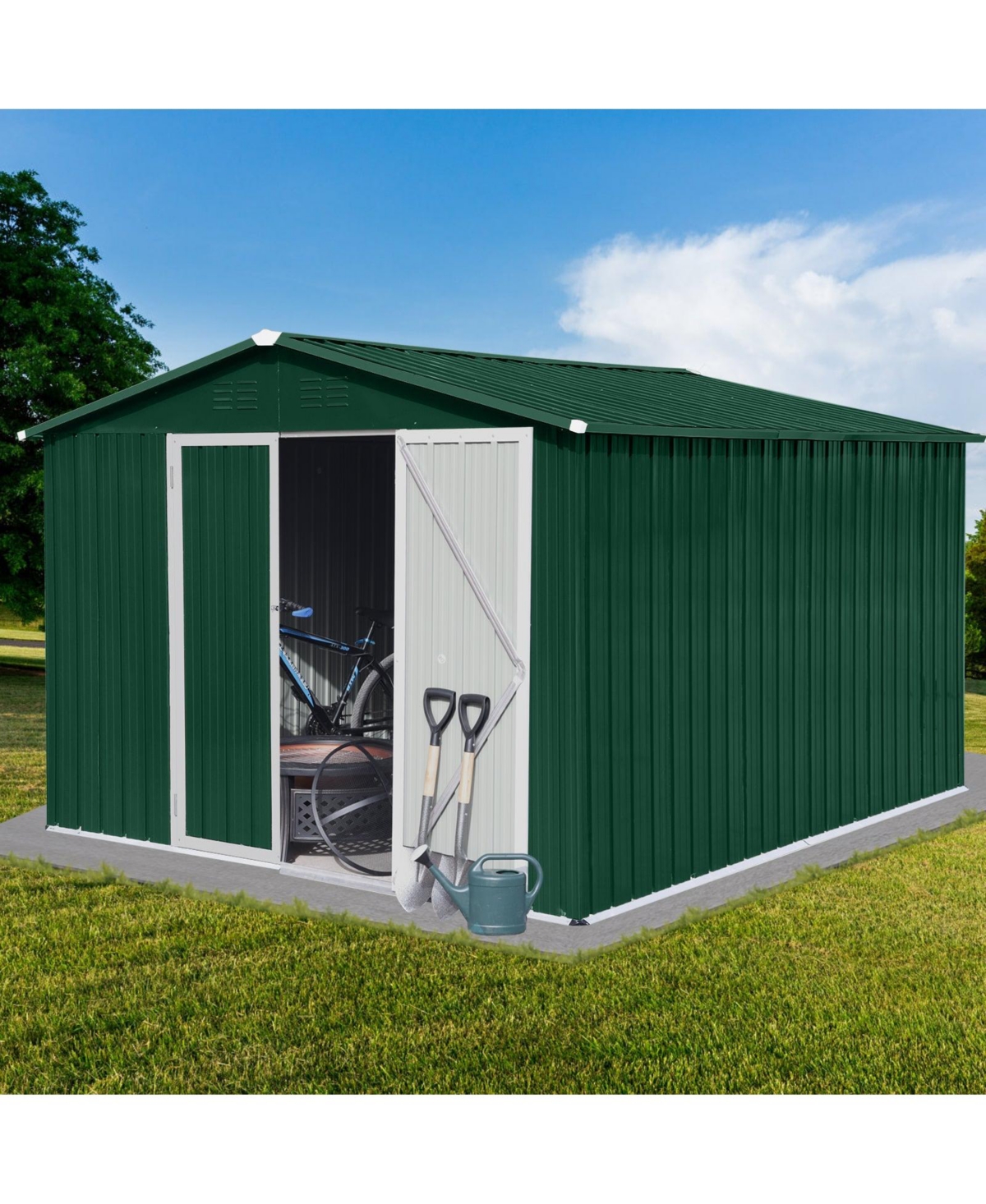 Click here for Mondawe 8 x 10 Feet Outdoor Metal Storage Shed wit... prices