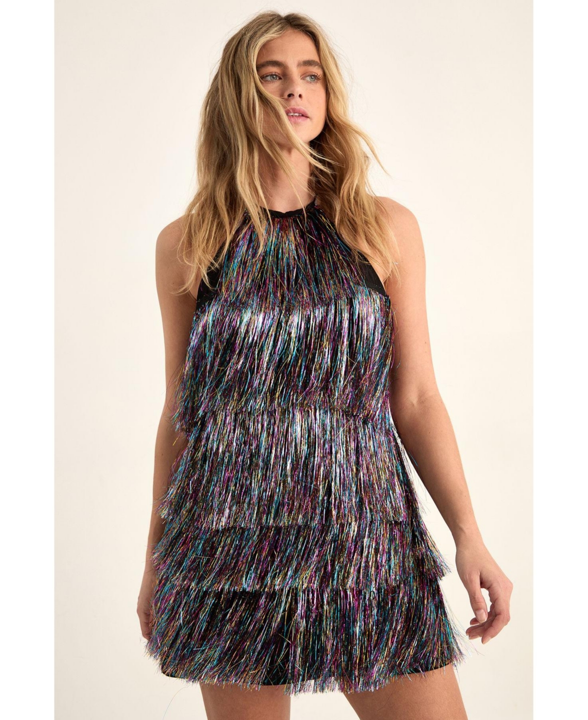 Click here for Nasty Gal Womens Tinsel Halter Neck Tiered Mini Dr... prices