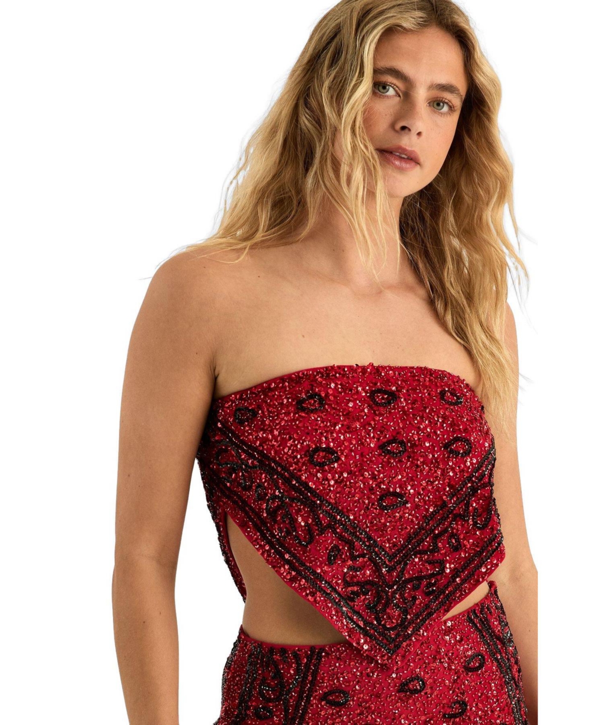 Click here for Nasty Gal Womens Hand Embellished Hanky Hem Top -... prices