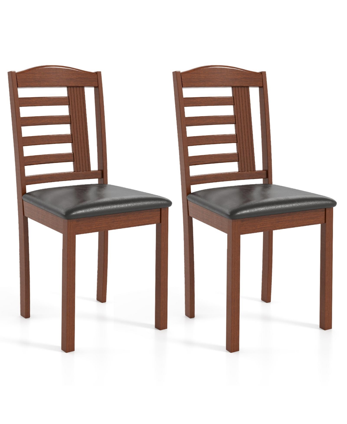 Click here for Slickblue Set of 2 Wooden Dining Chairs Faux Leath... prices