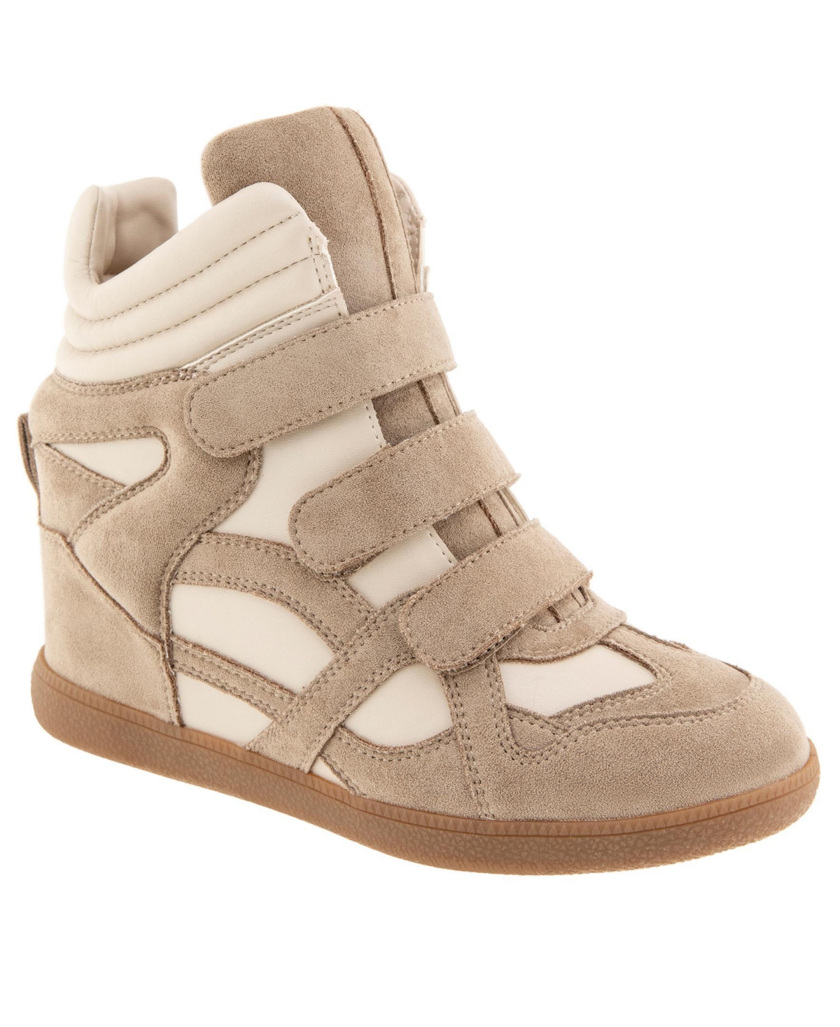 Click here for BCBGeneration Womens Moxie Wedge Sneaker - Taupe prices