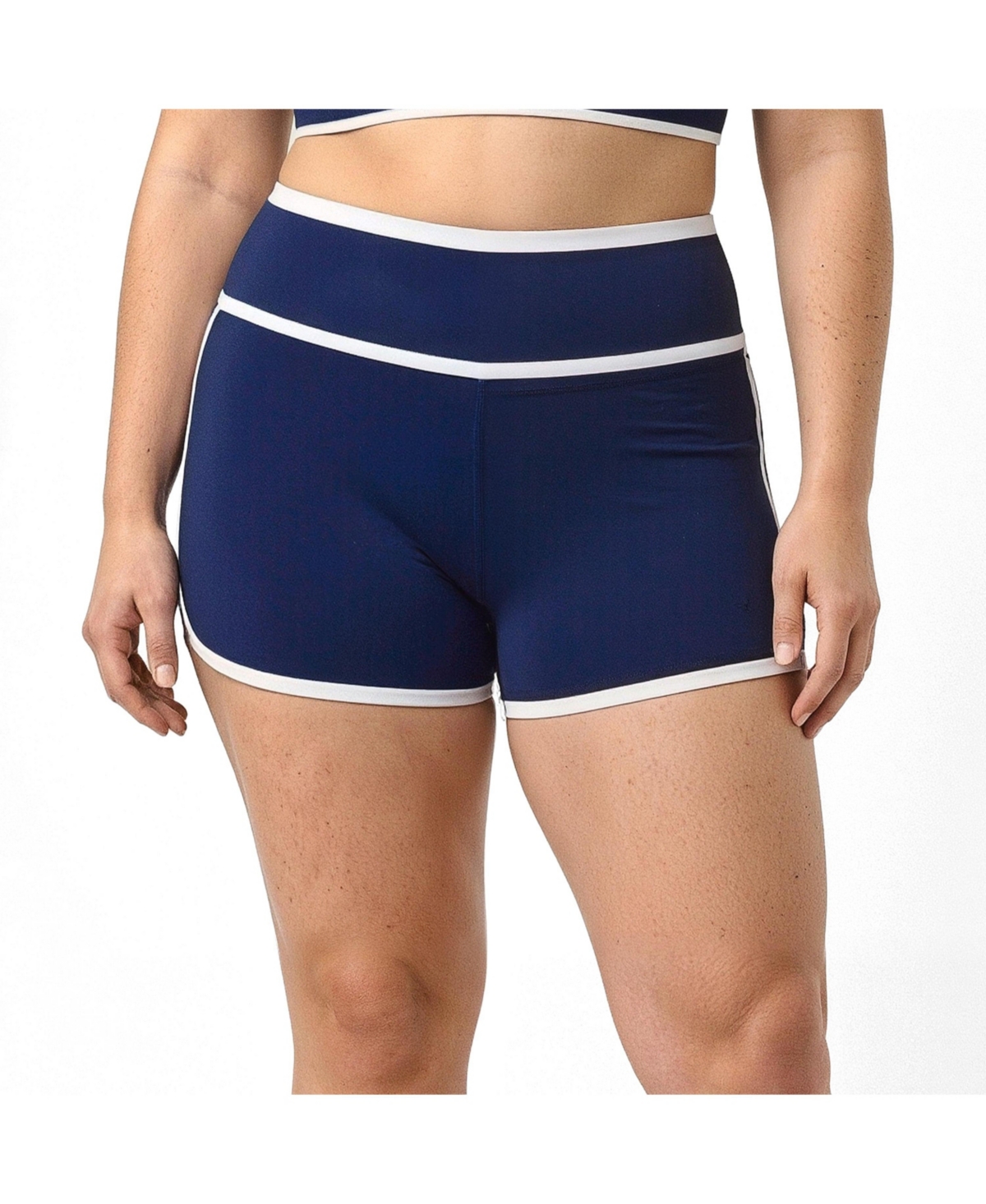Click here for Calypsa Plus Size Swim Shorts - Navy  white prices