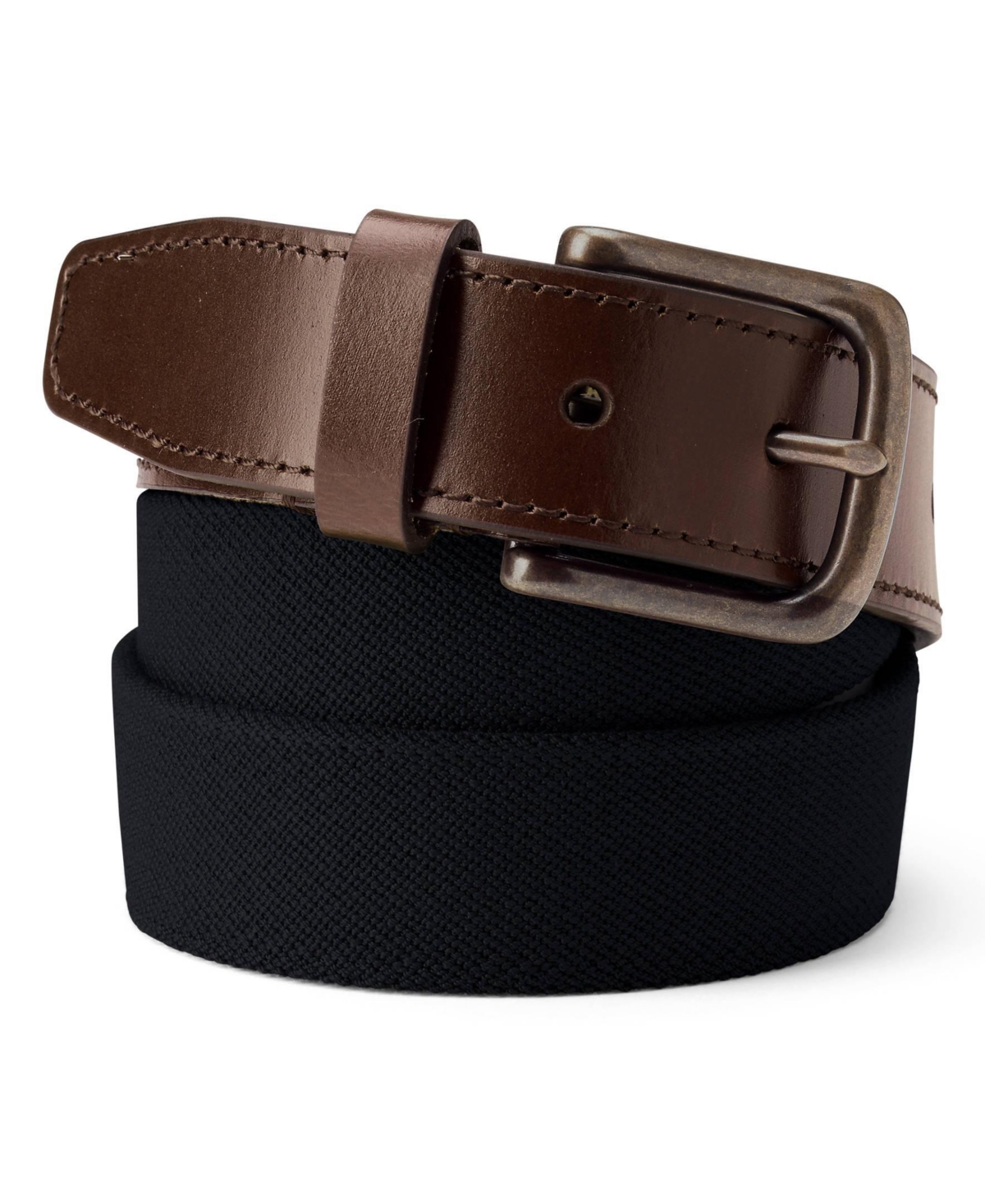 Click here for Lands End Big & Tall Elastic Surcingle Belt - Blac... prices