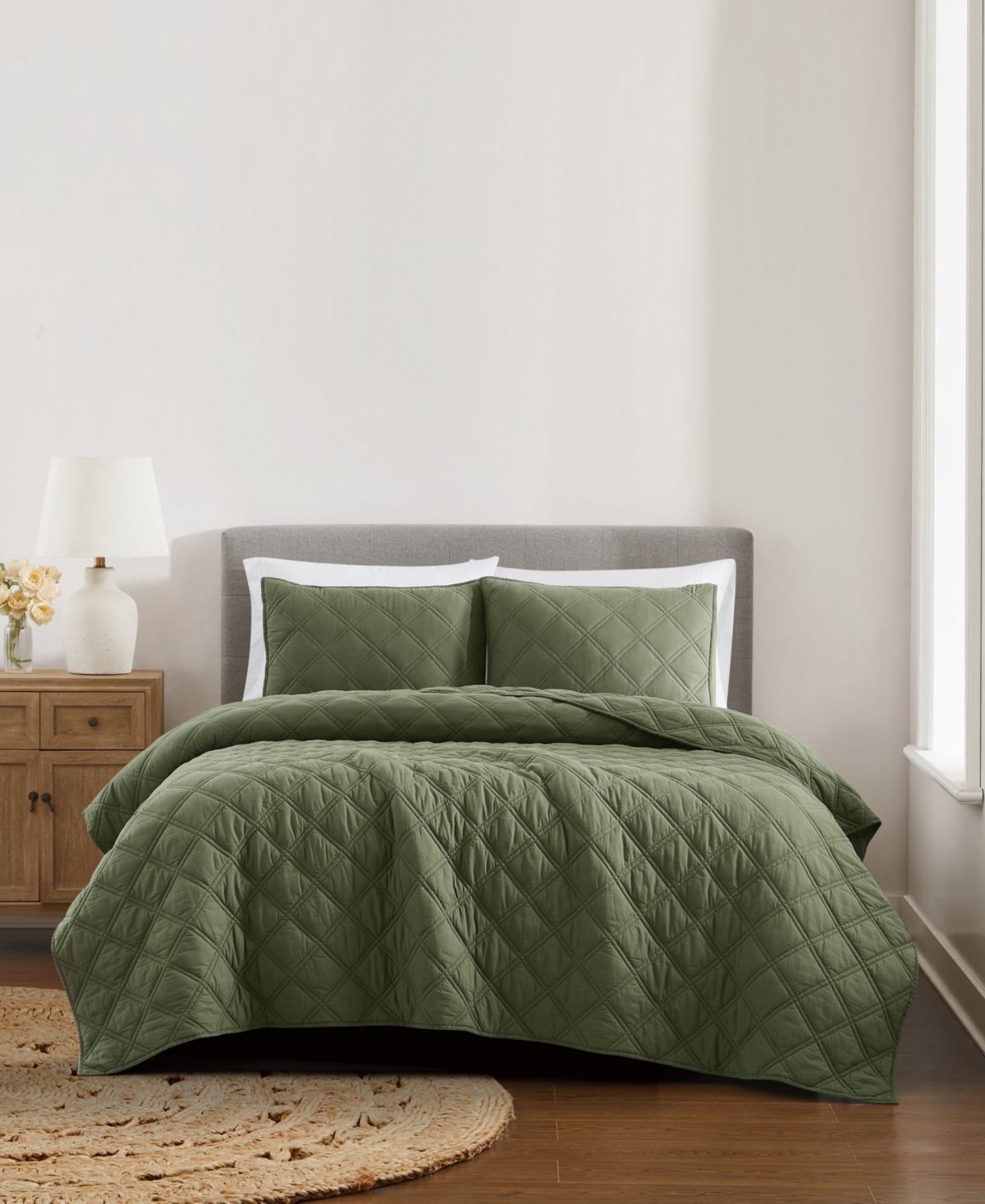 Click here for Brooklyn Loom Diamond Washed Cotton 3-Piece Quilt... prices