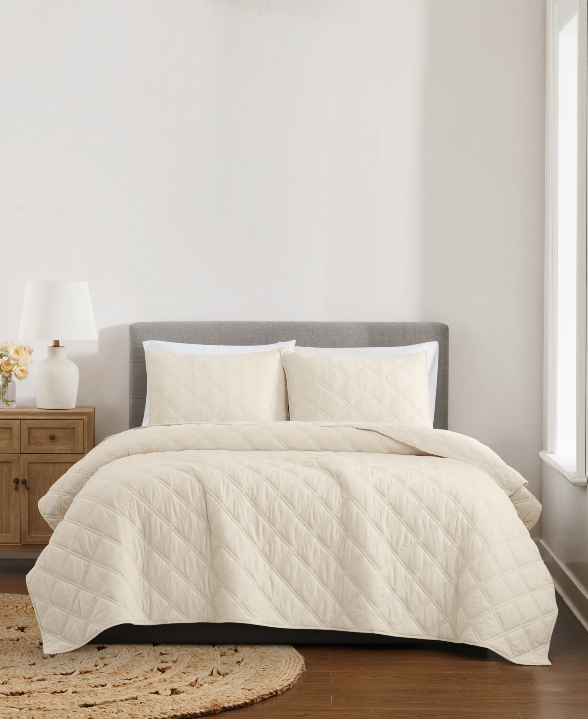 Click here for Brooklyn Loom Diamond Washed Cotton 2-Piece Quilt... prices