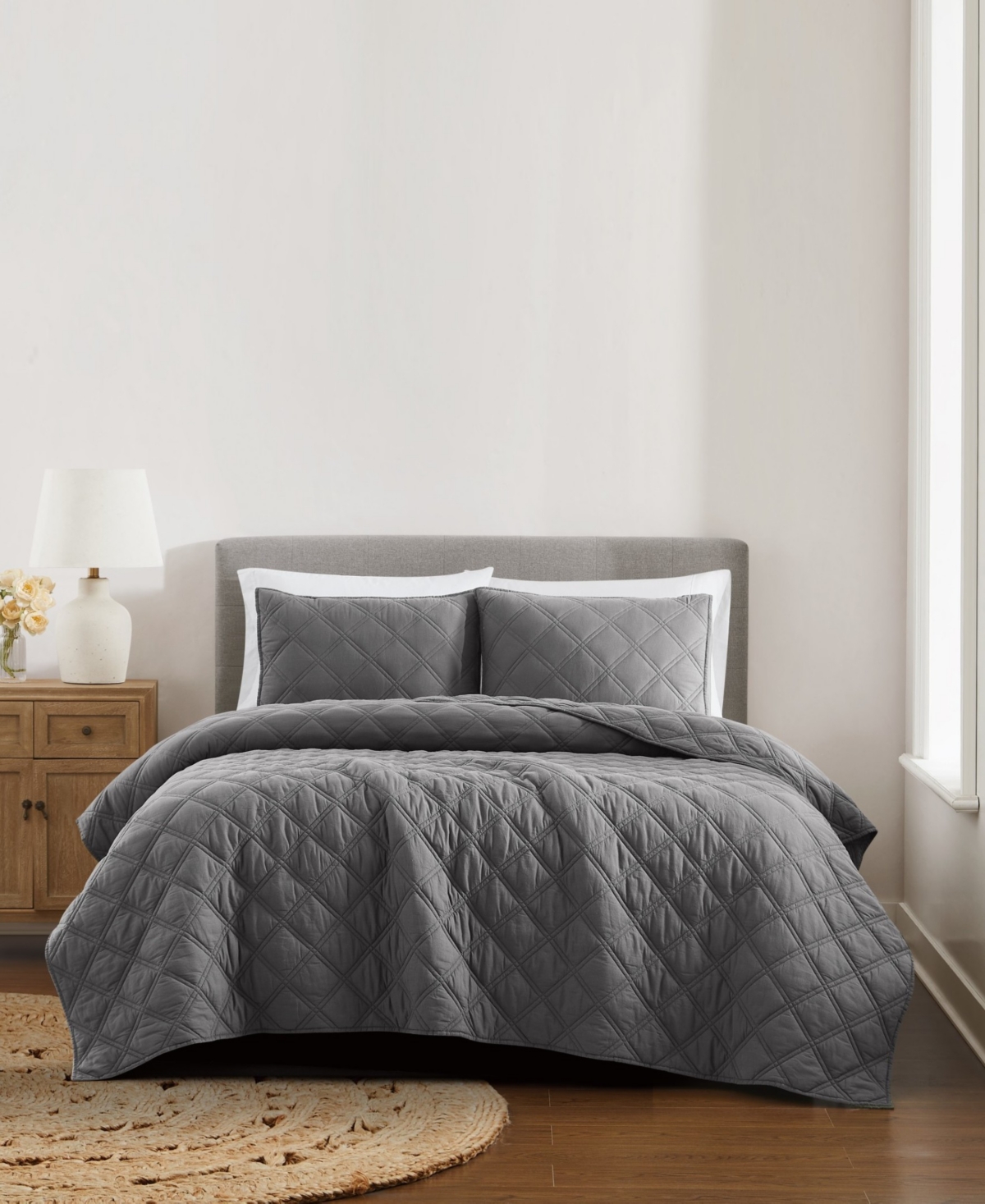 Click here for Brooklyn Loom Diamond Washed Cotton 2-Piece Quilt... prices