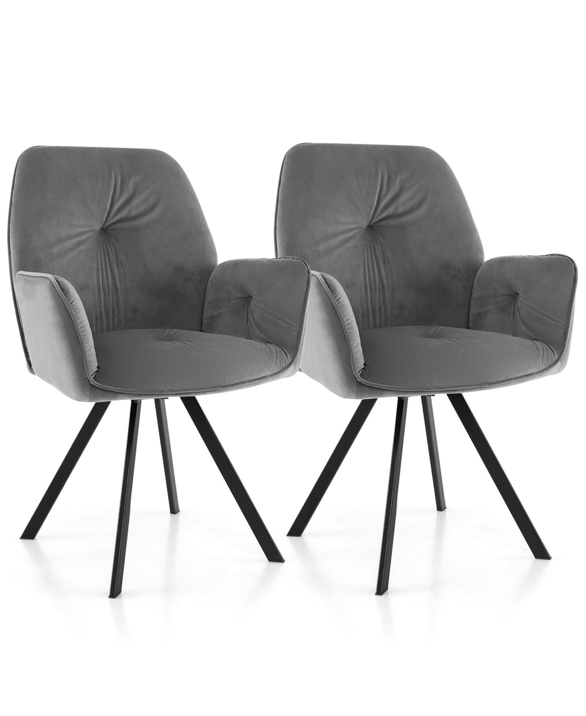 Click here for Gymax Set of 2 Velvet Accent Chairs Swivel Dining... prices