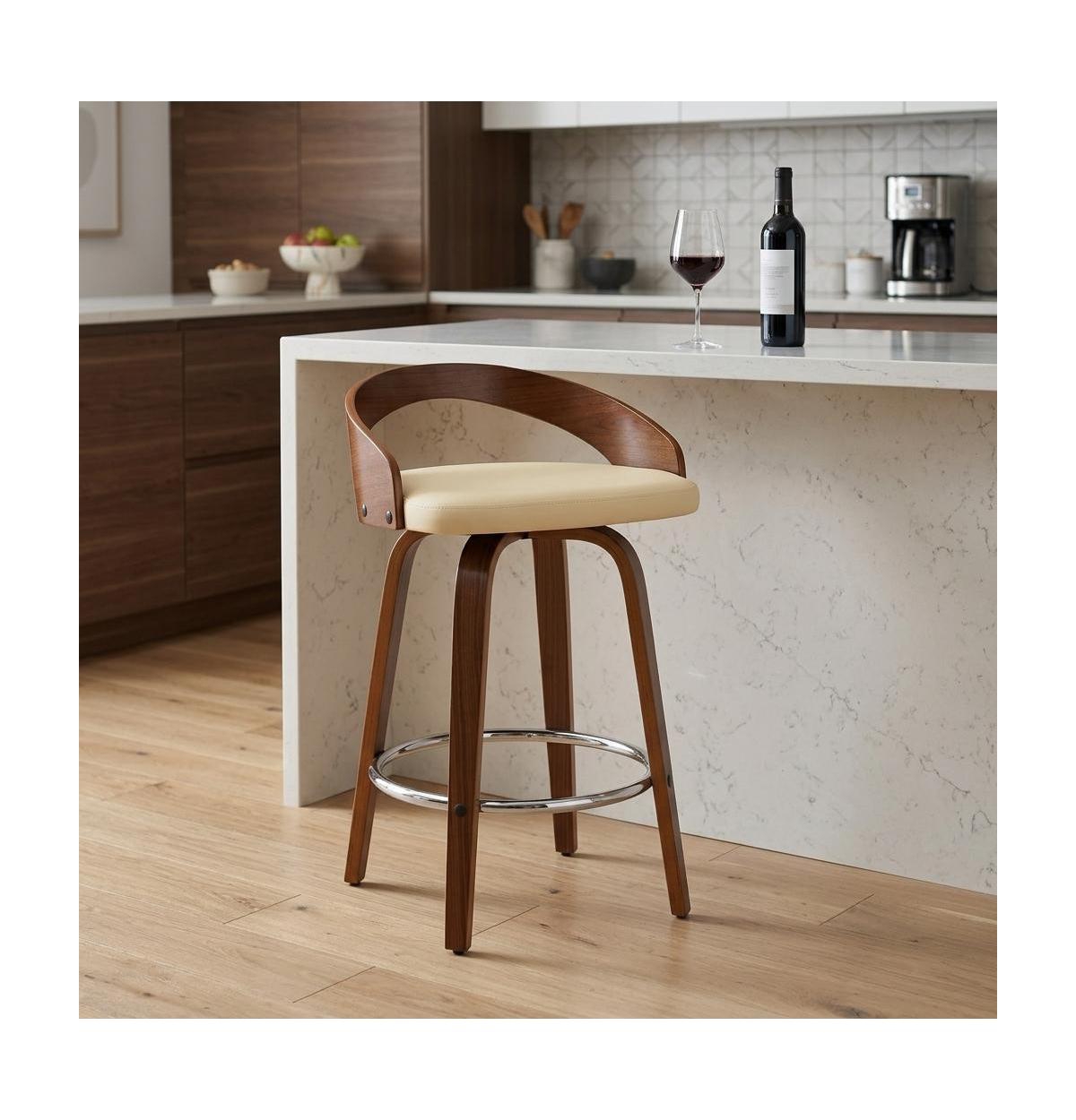 Click here for HomeRoots 26 Faux Leather and Solid Wood Low Back... prices