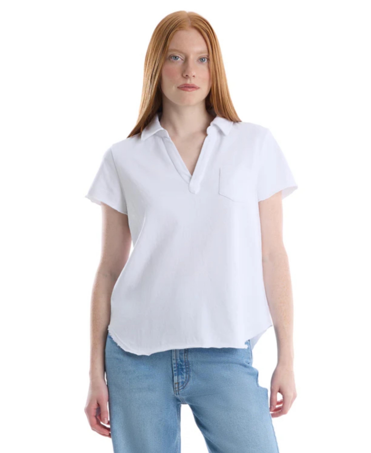 Click here for Wilt Womens Clothing Chest Pocket Polo Tee - White prices