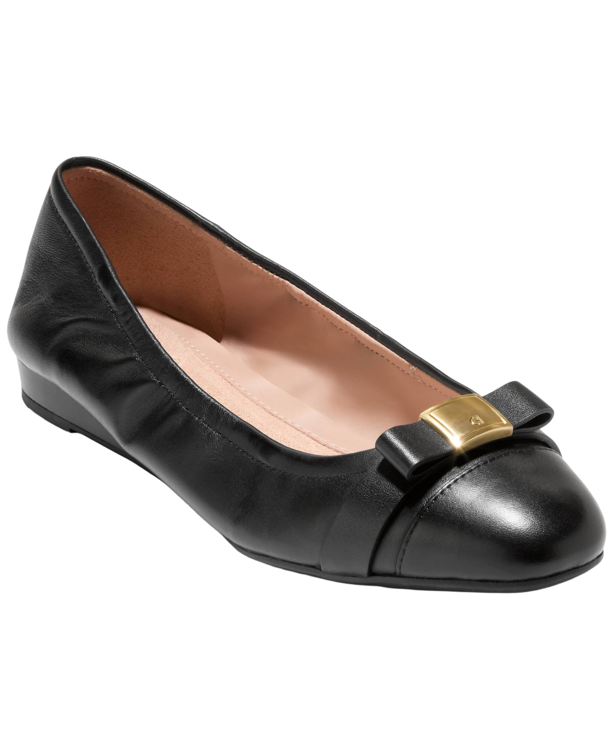 Click here for Cole Haan Womens Go-To Tova Leather Bow Ballet Fla... prices