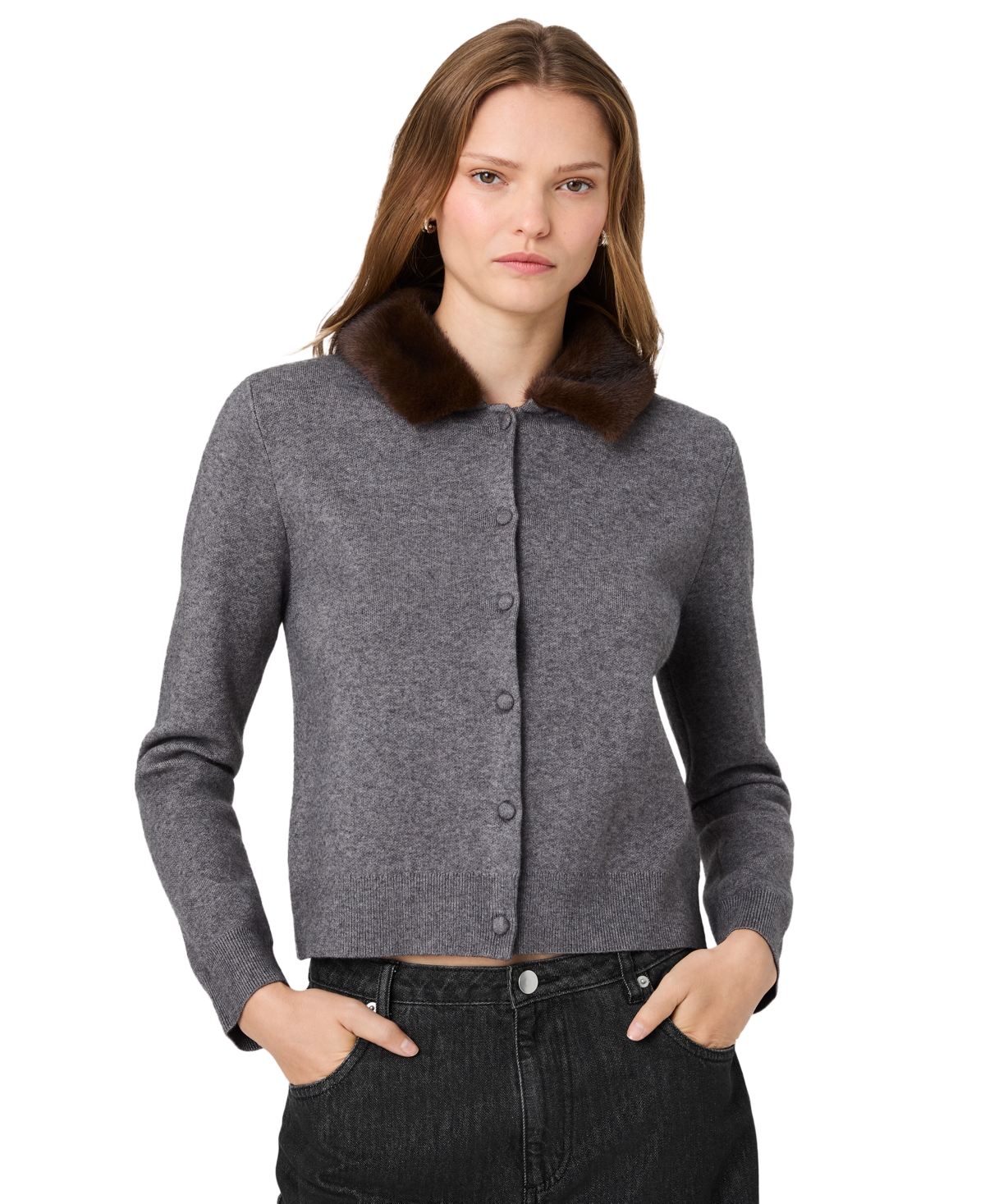 Click here for French Connection Womens Sloane Collar Button-Fron... prices