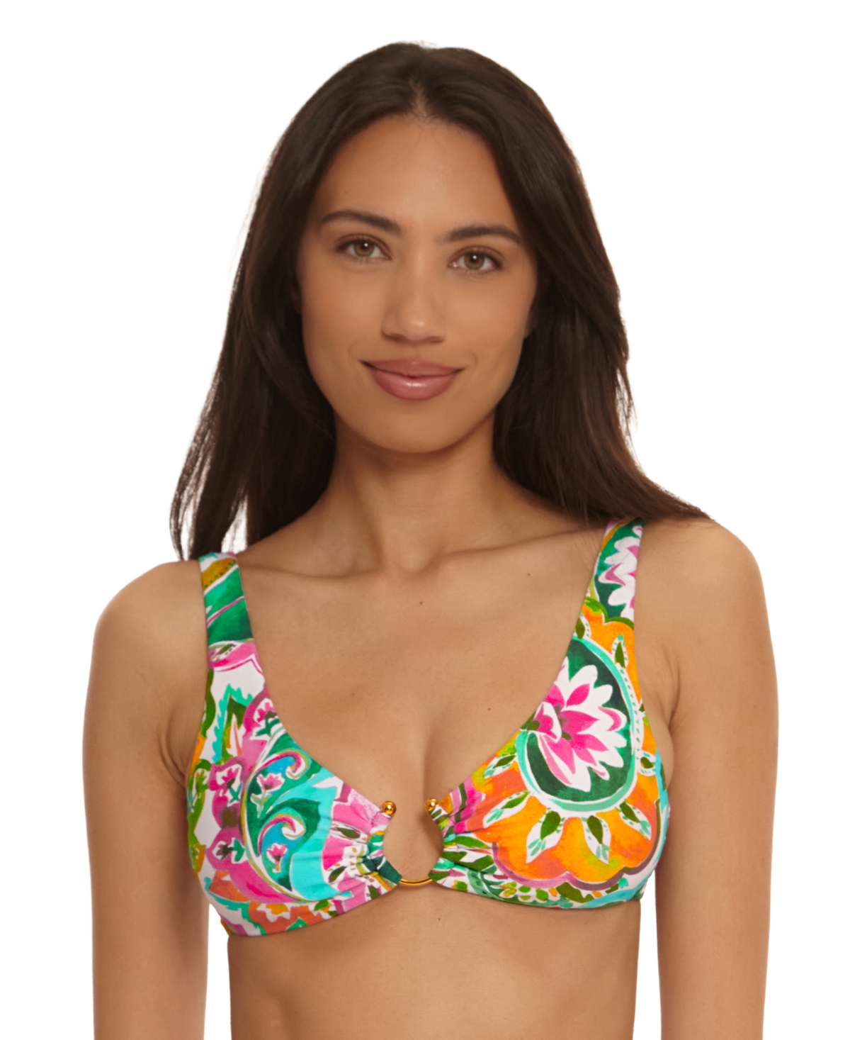 Click here for Becca Womens La Vie Mira Printed Bikini Swim Top -... prices