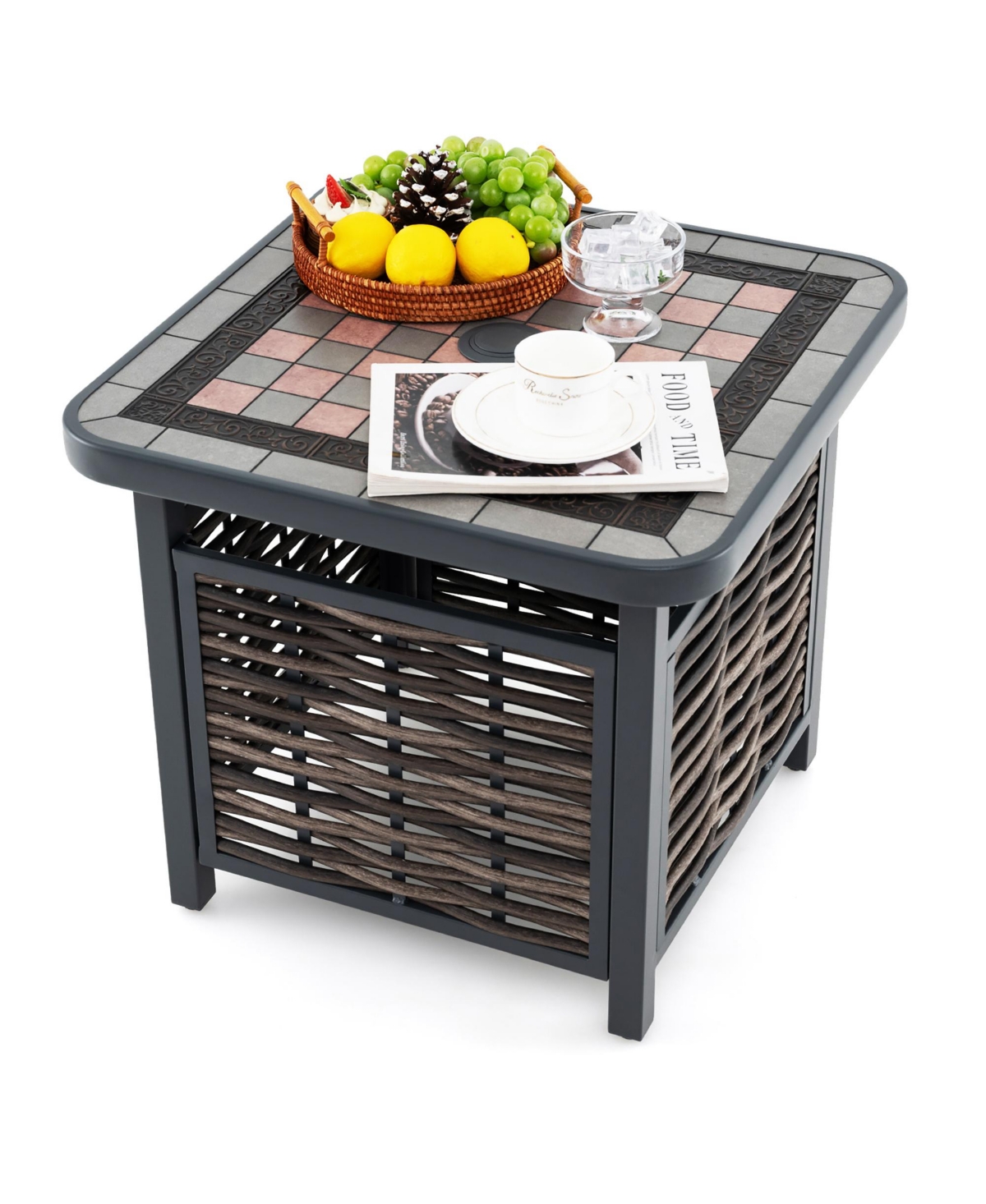 Click here for Gymax 21.5 Inches Outdoor Pe Rattan Side Table wit... prices