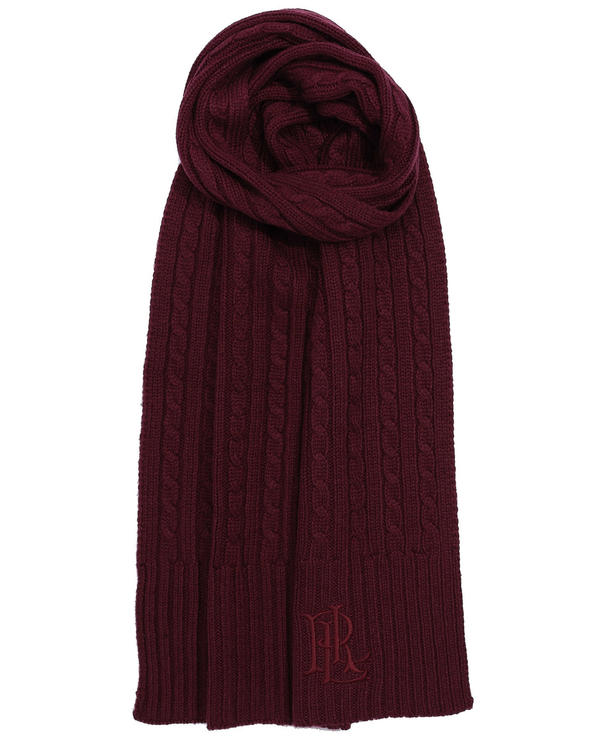 Click here for Lauren Ralph Lauren Core Cable Logo Scarf - Dark G... prices