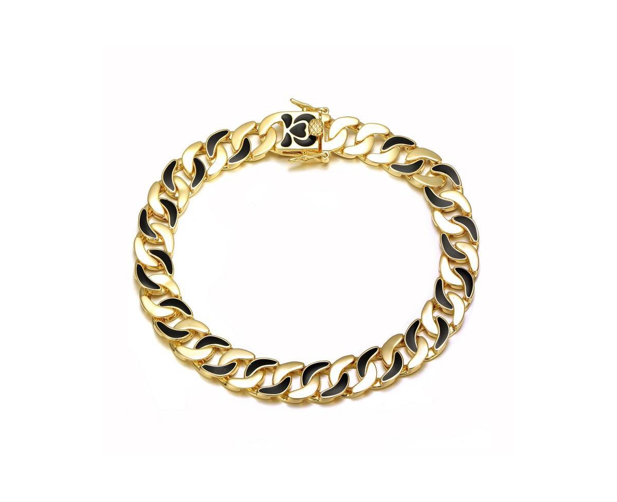 Click here for Rachel Glauber Bold Mens 14K Gold Plated Black Ena... prices