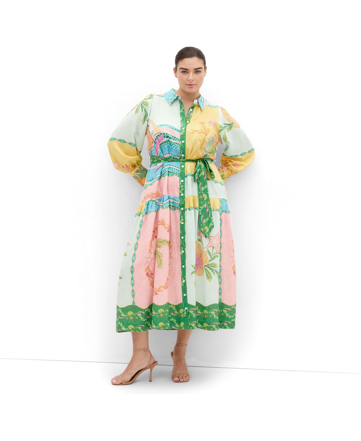 Click here for City Chic Womens Ezra Mosaic Print Maxi Dress - Is... prices