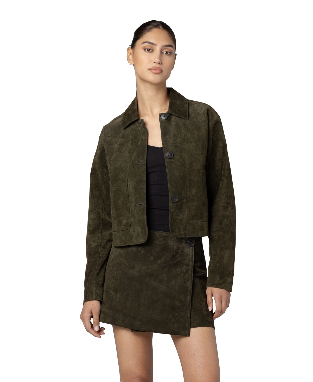 Click here for Blank Nyc Womens Spicy Herbs Collared Suede Jacket... prices
